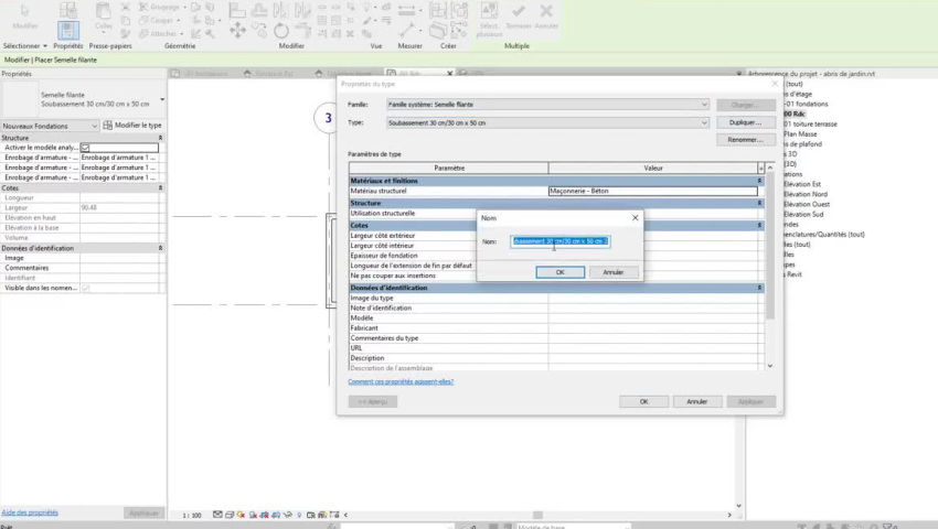 Revit - Les fondations semelles filantes - Enseignement Professionnel